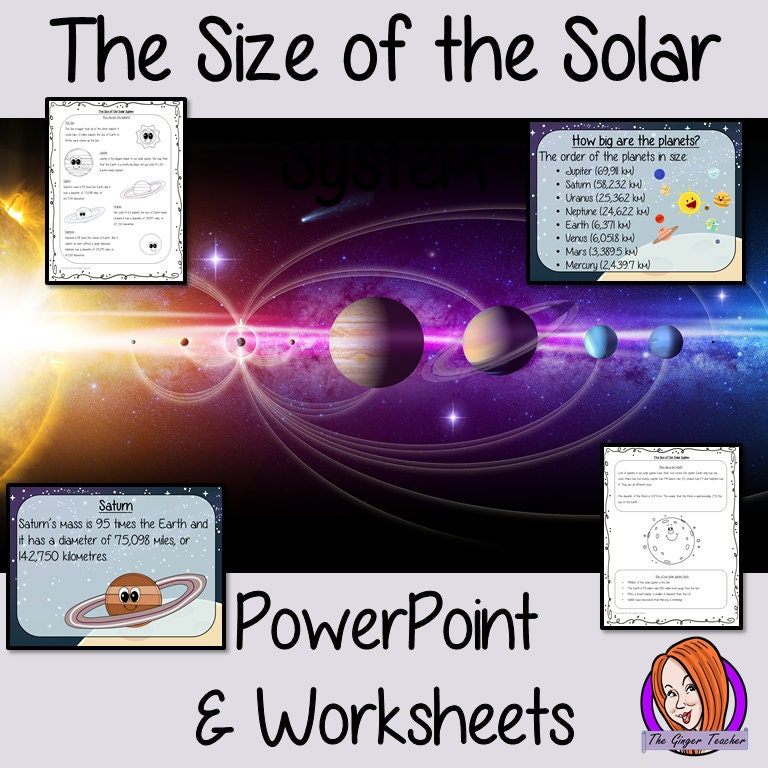 The Size of the Solar System Powerpoint and Worksheets - Etsy