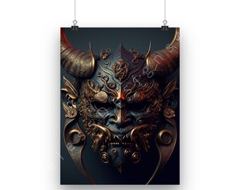 Japanese Oni Painting - Etsy