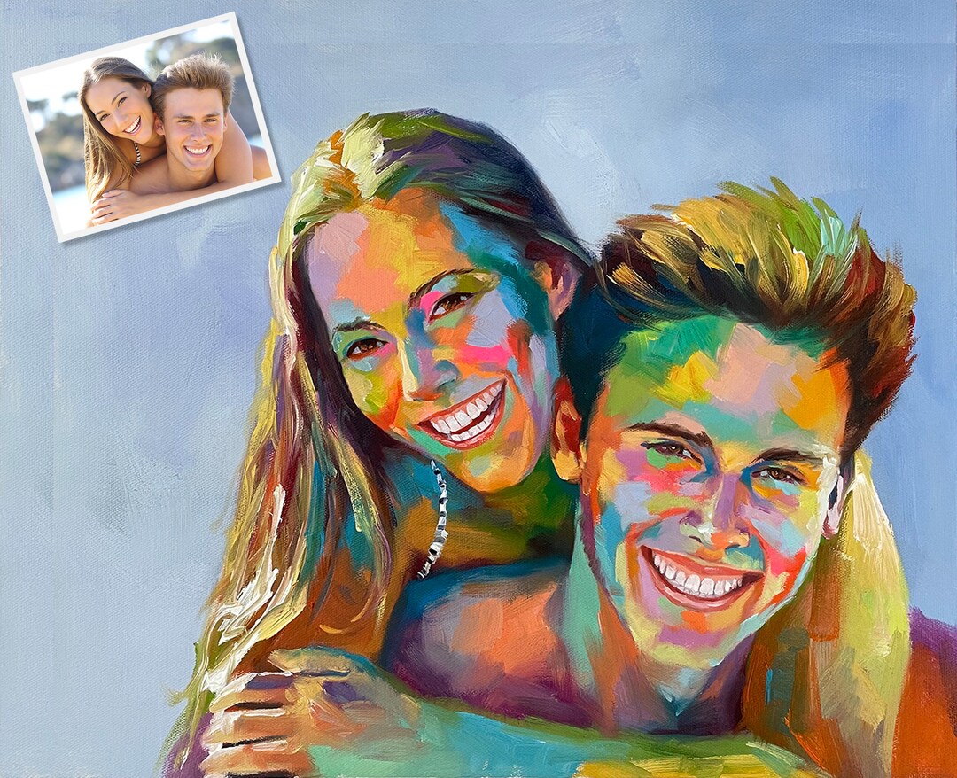 Custom Portrait Painting From Photo, Abstract Portrait Painting on ...