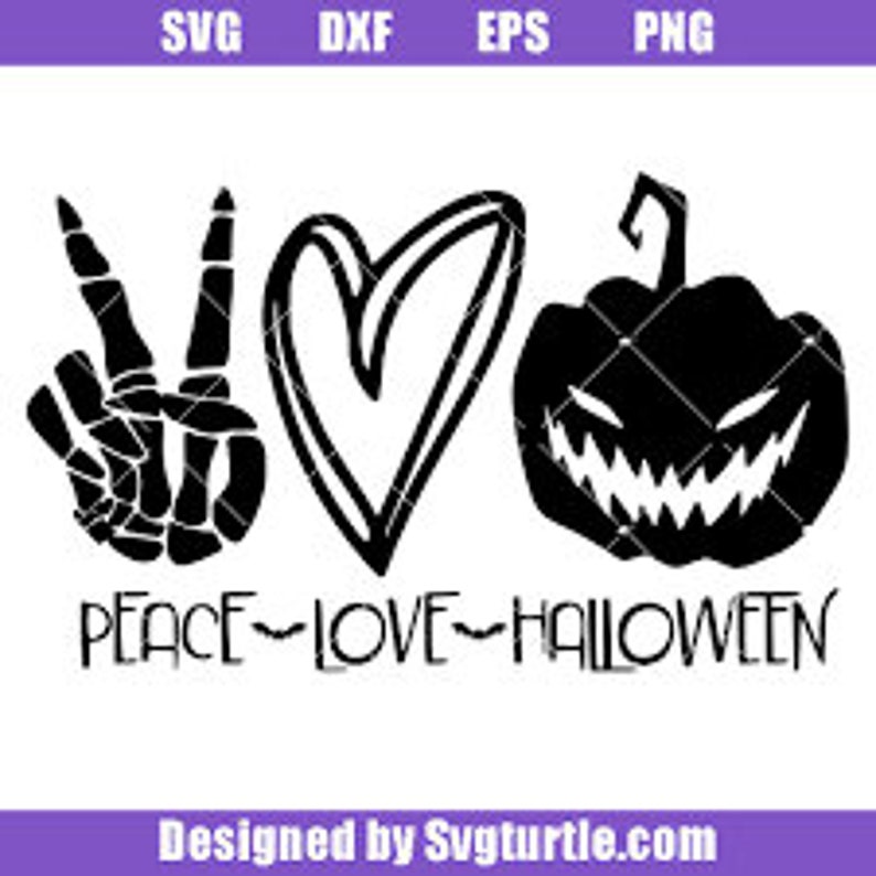 Peace Love Halloween Svg - Etsy