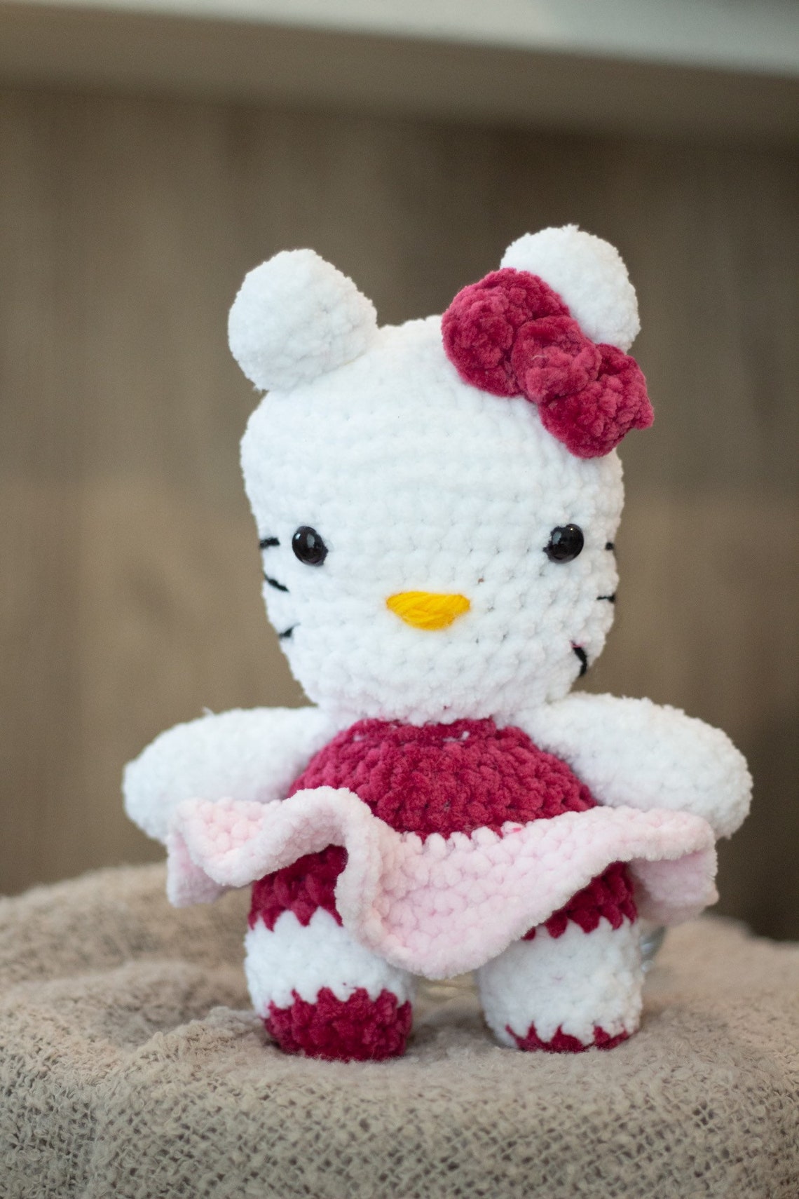 Hello Kitty Plushie Crochet Hello Kitty Handmade Stuffed - Etsy