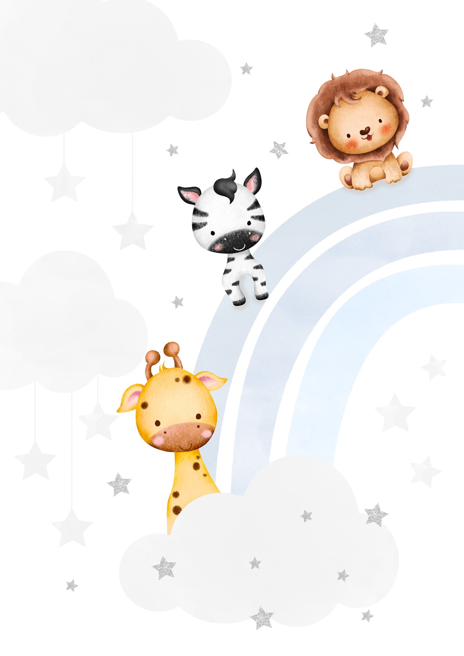 Safari Nursery Print, Personalised, Set of 3 Prints, Baby Boy Gift ...