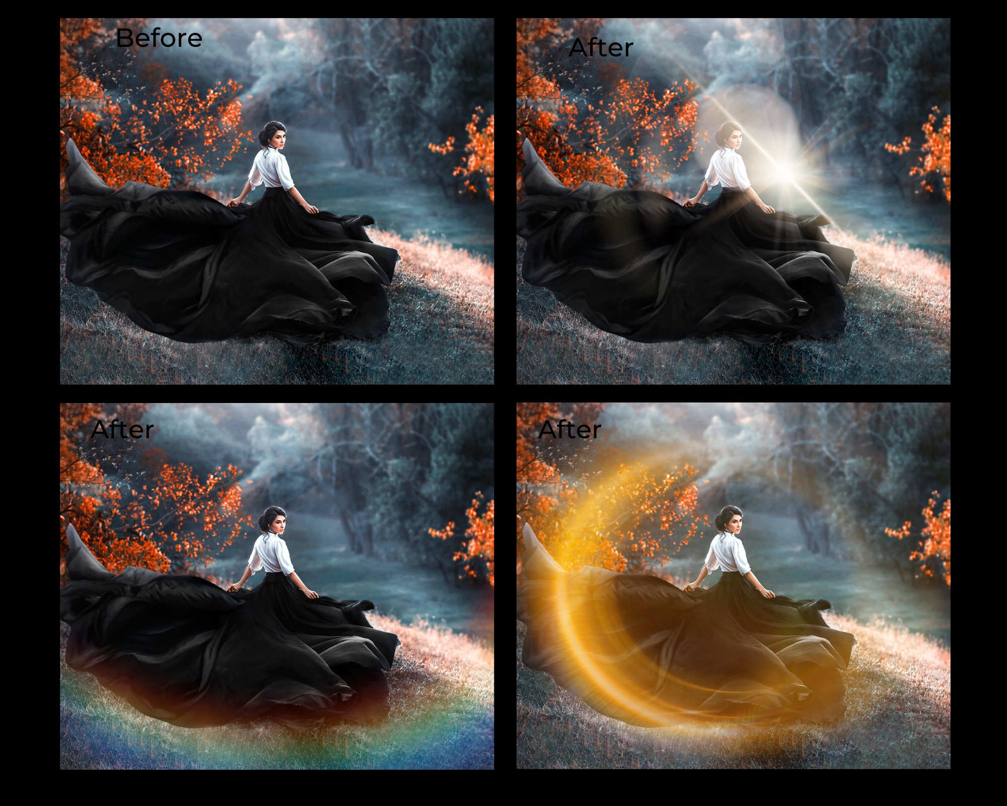 40 Sun Flare Overlays Bundle, Lens Flare Overlays Bundle, Photo ...