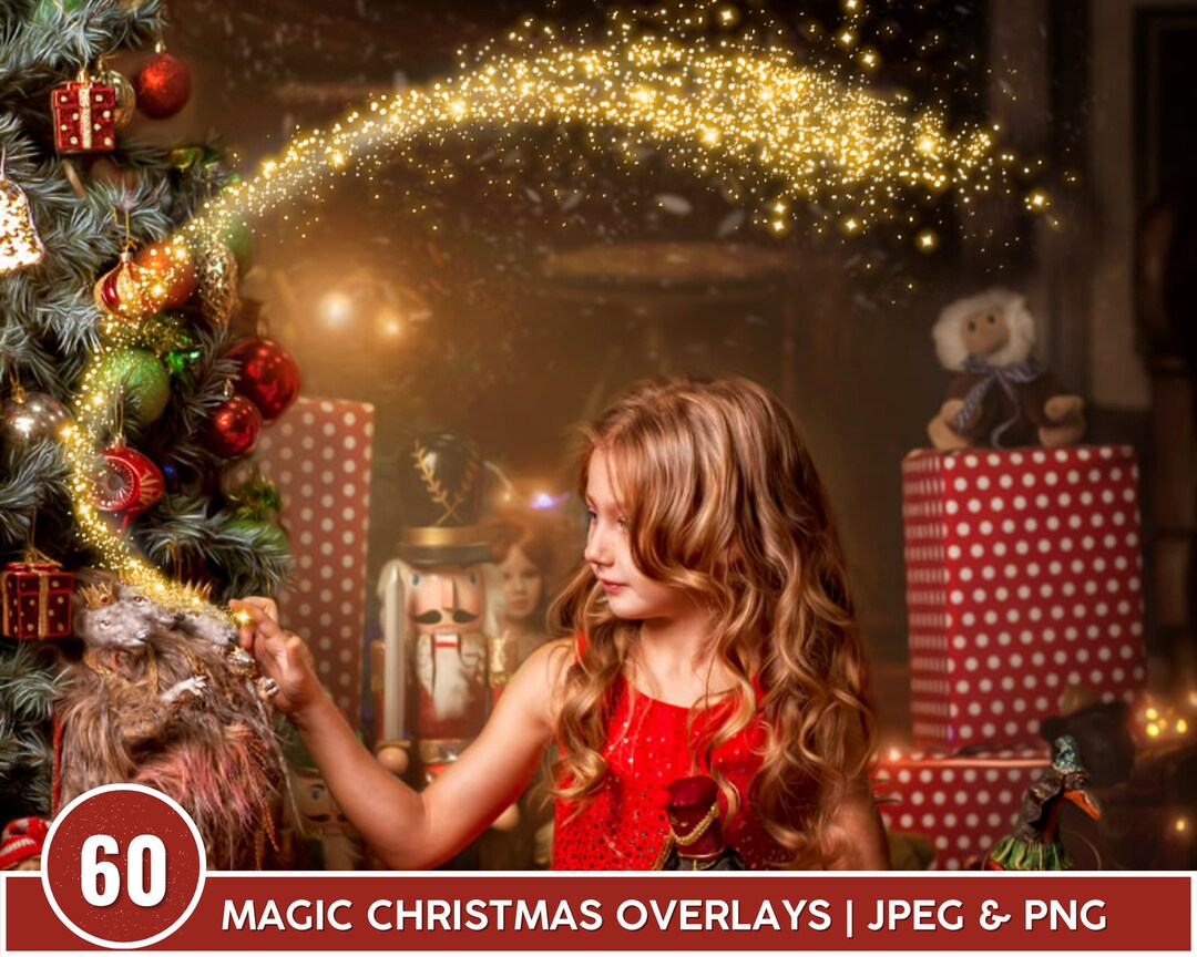 60 Magic Christmas Overlays Bundle for Photoshop, Christmas Magic ...