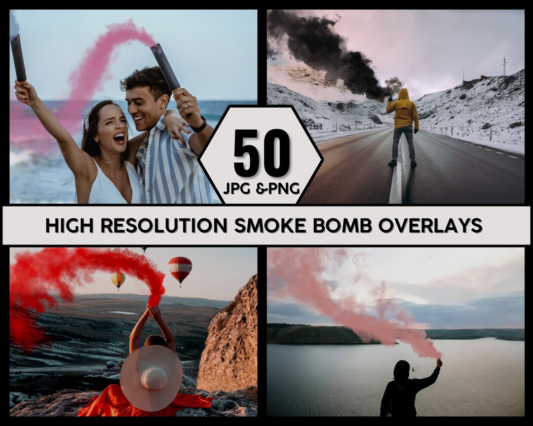 50 Smoke Bomb Overlay Bundle, Fog Overlay, Smoke Overlay, Photo ...