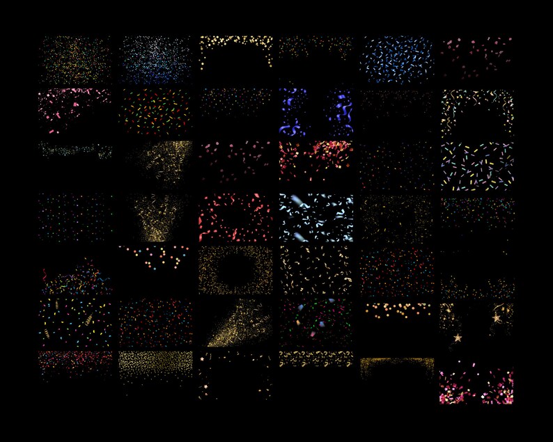 Confetti Overlays Photoshop, Confetti Party Overlays, Falling Confetti ...