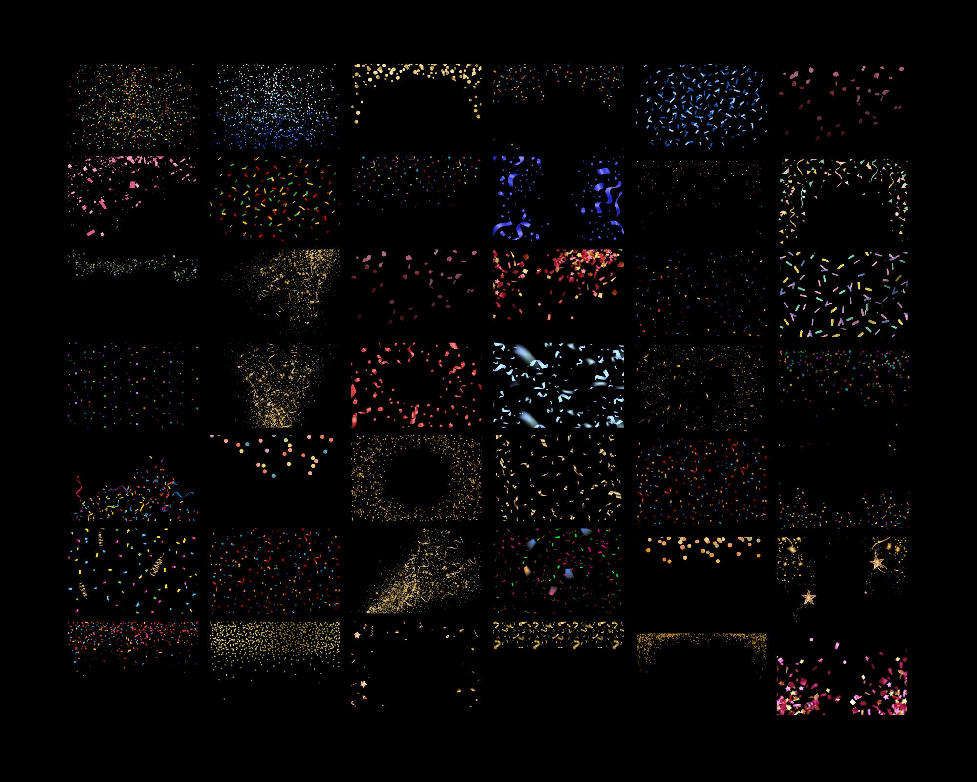 Confetti Overlays Photoshop, Confetti Party Overlays, Falling Confetti ...