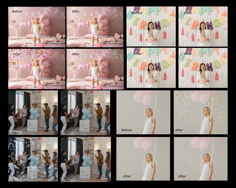 Confetti Overlays Photoshop, Confetti Party Overlays, Falling Confetti ...