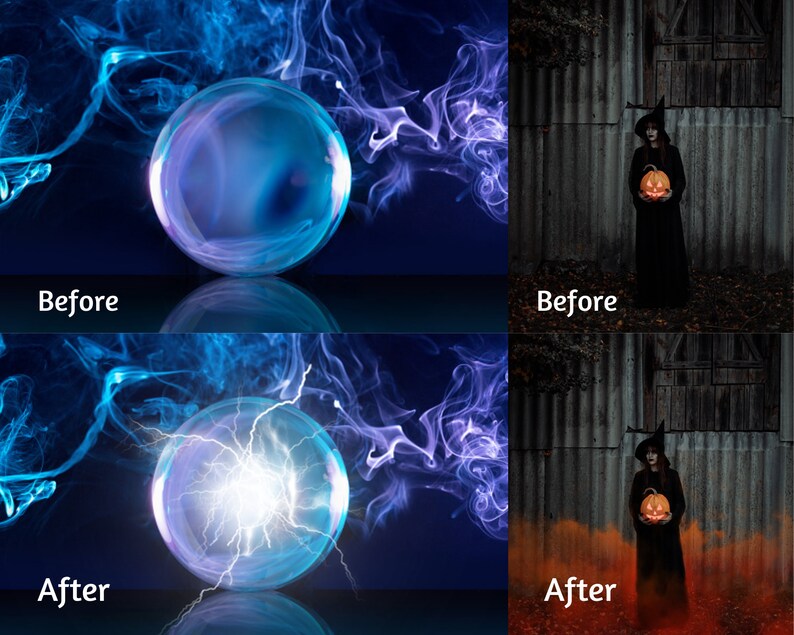 45 Spooky Overlays Bundle, Digital Overlays, Smoke Overlay, Halloween ...