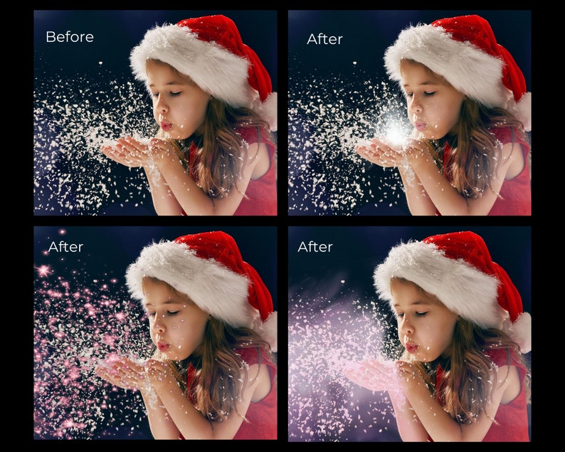 40 Christmas Magic Overlays Bundle, Christmas Photoshop, Christmas ...