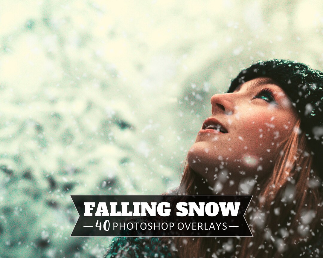 40 Falling Snow Overlays Bundle, Photoshop Overlays, Snowflake Overlays ...