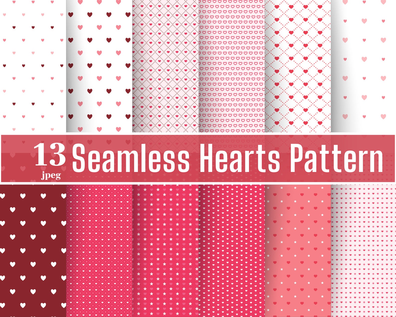 Valentine Heart Seamless Pattern, Backgrounds, Valentine Printable ...
