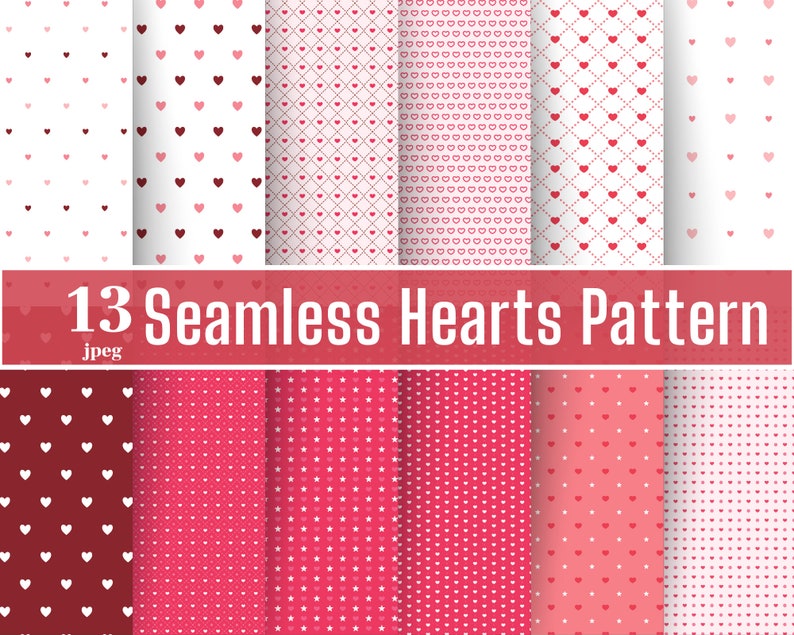 Valentine Heart Seamless Pattern, Backgrounds, Valentine Printable ...
