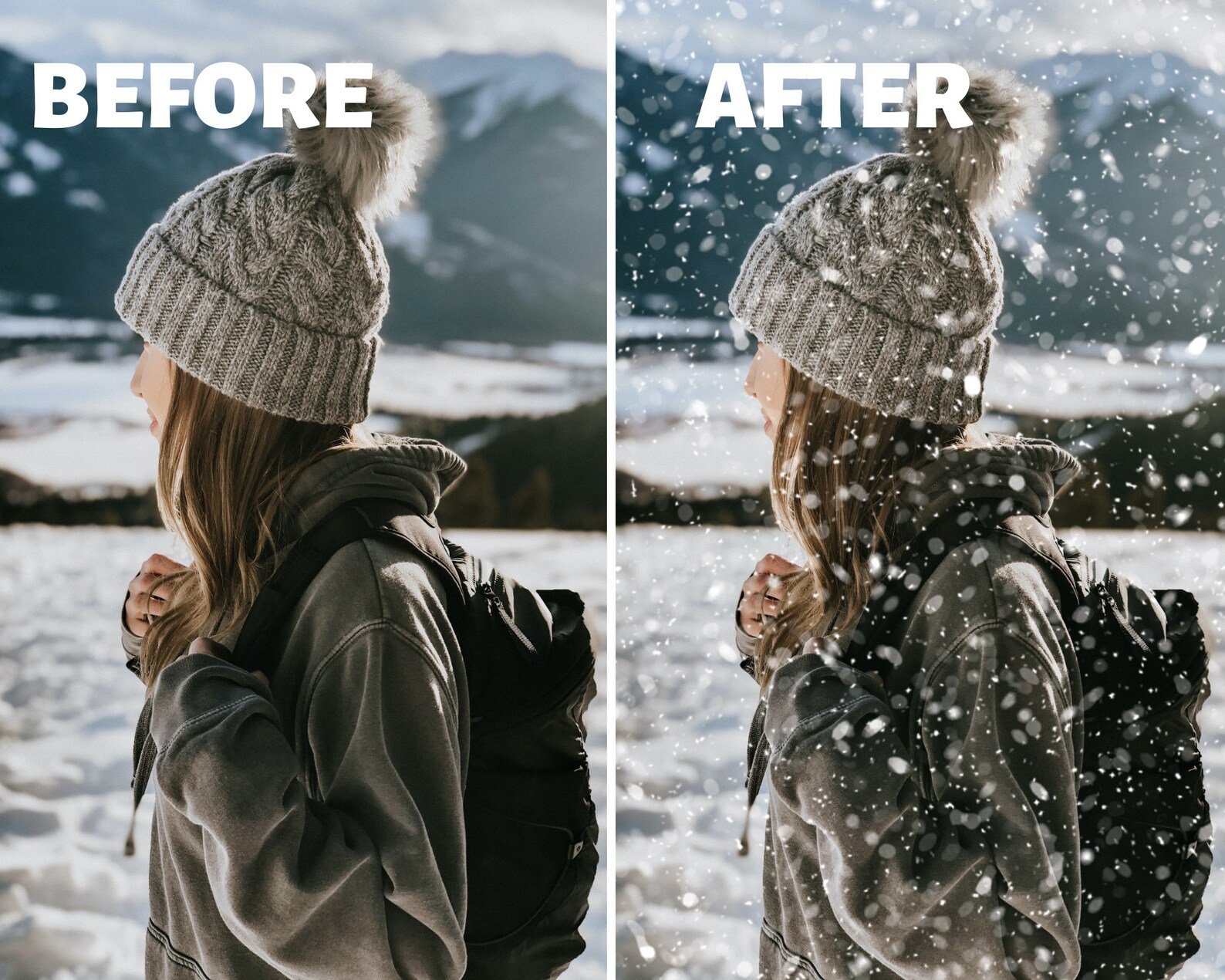 40 Snow Photoshop Overlays, Snow Overlay, Bokeh Snow Overlays, Winter ...