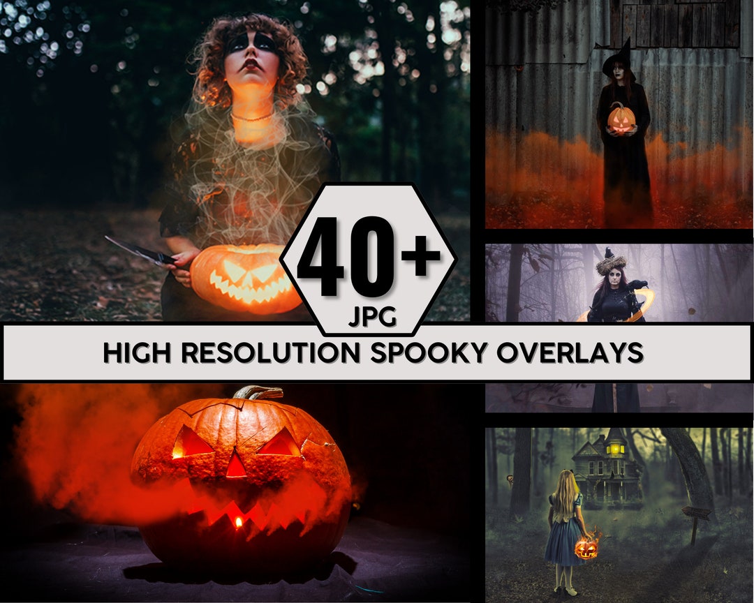 45 Spooky Overlays Bundle, Digital Overlays, Smoke Overlay, Halloween ...