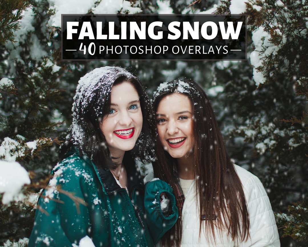 40 Falling Snow Overlays Bundle, Photoshop Overlays, Snowflake Overlays ...