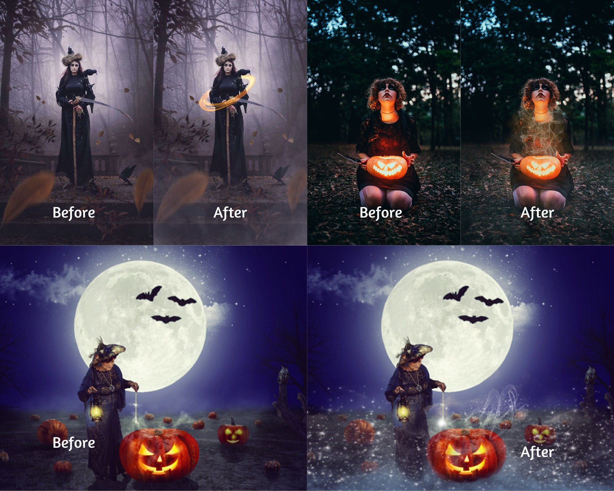 45 Spooky Overlays Bundle, Digital Overlays, Smoke Overlay, Halloween ...