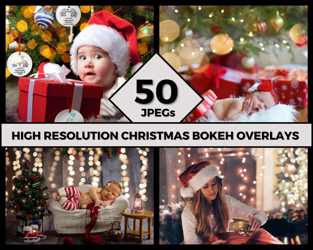 50 Christmas Bokeh Photo Overlays: Sparkle Effects (digital Download ...