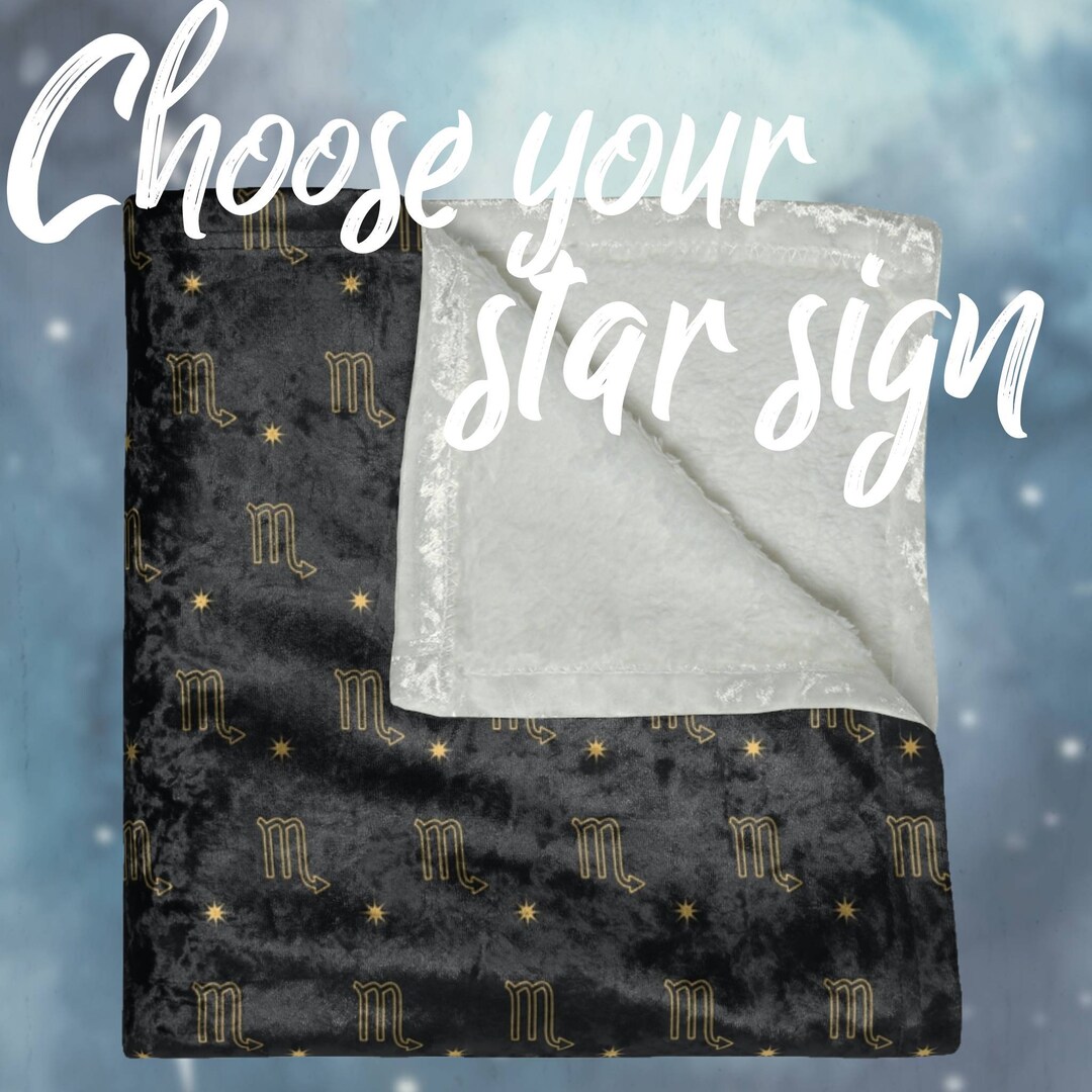 CHOOSE YOUR STAR Sign, Crushed Velvet,zodiac Blanket, Horoscope Blanket ...
