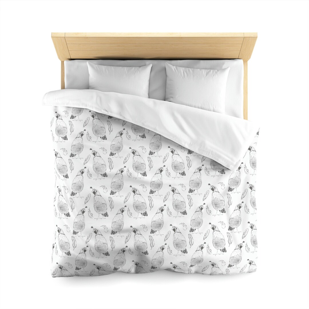 Quail Duvet Cover Set, Quail Home Decor, Cottagecore Bedding Set ...