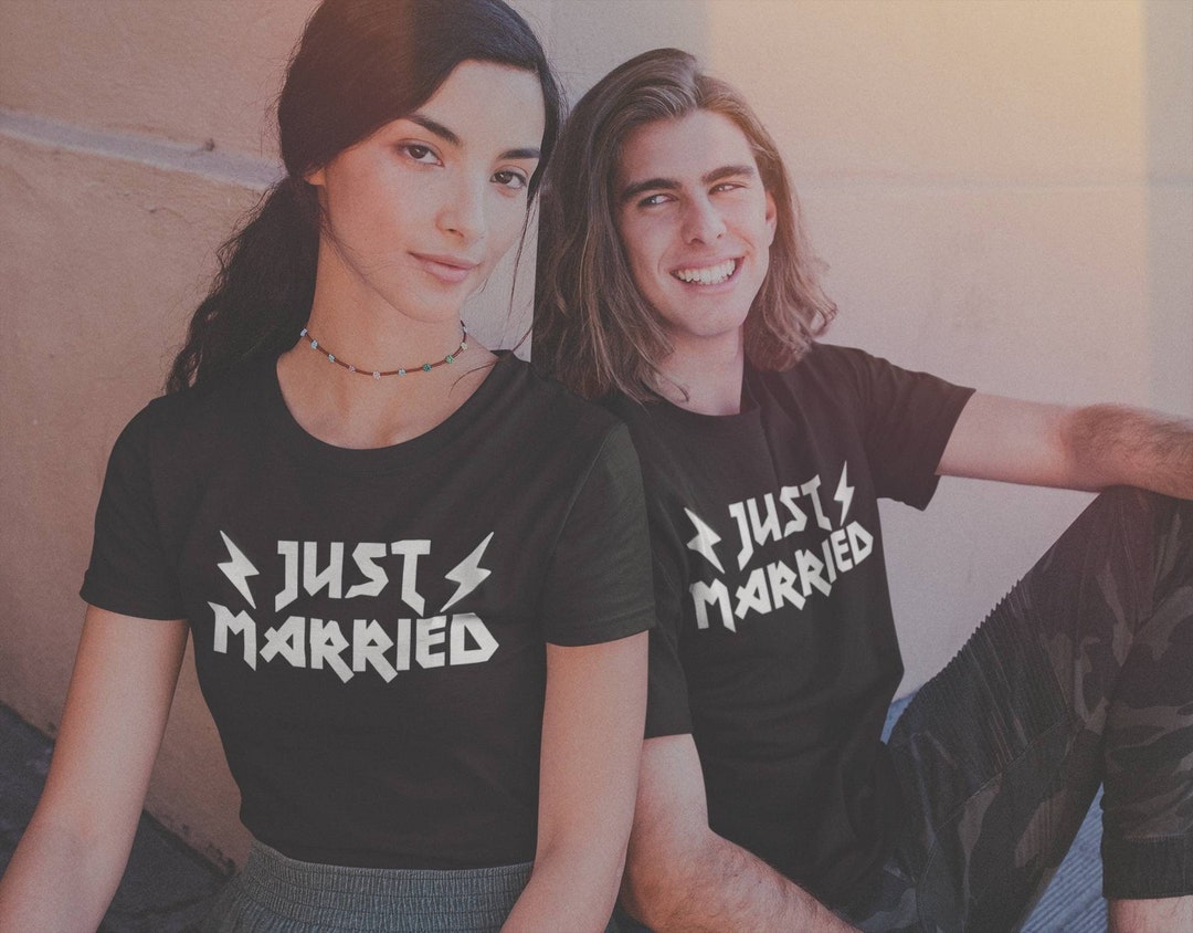 Metalhead Just Married Shirts, Heavy Metal Wedding, Gothic Wedding ...