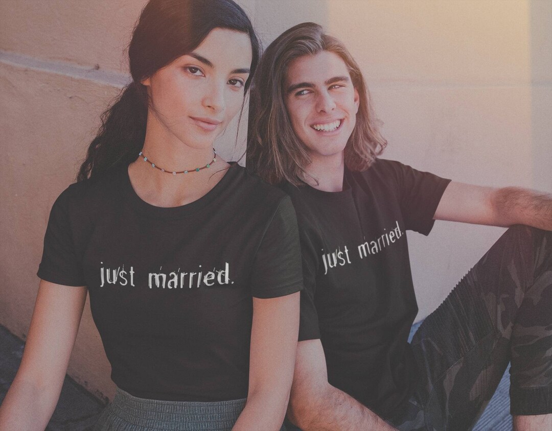 Emo Just Married Shirts, Gothic Wedding, Spooky Wedding - Etsy