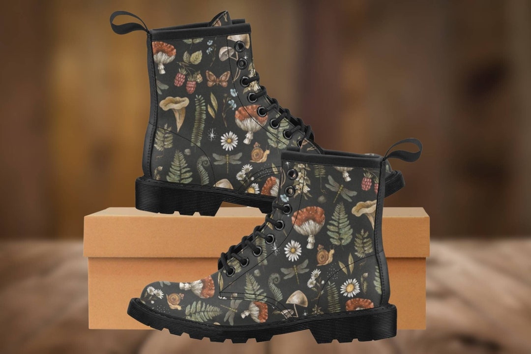 Cottagecore Boots, Mushroom Boots, Fall Cottagecore, Vegan Leather ...