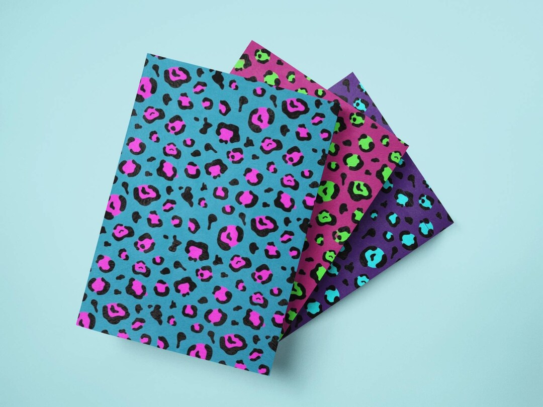 3 PACK Neon Leopard Print Journals, Cheetah Print, Hardcover Diary ...