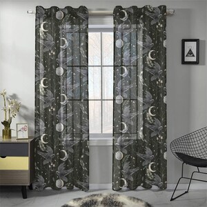 2 PANELS- Witchy Curtains, Gothic Home Decor,dark Cottagecore,tapestry ...