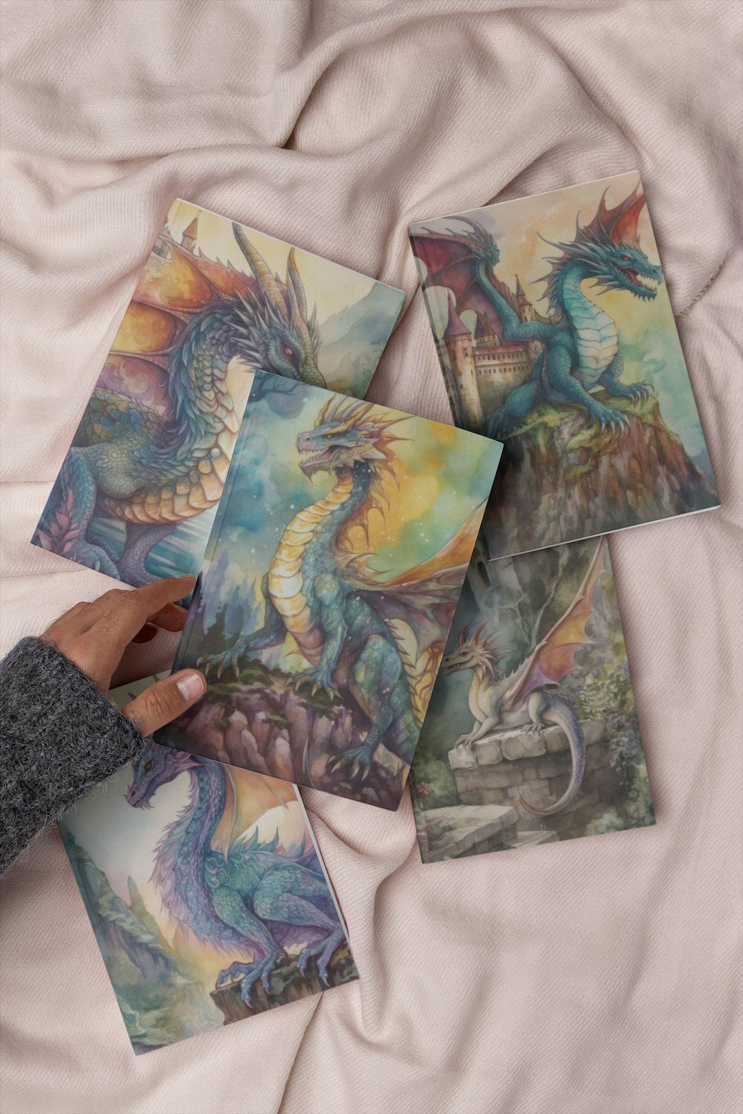 5 PACK Dragon Journals, Fantasy Notebooks, RPG Journal, Hardback ...