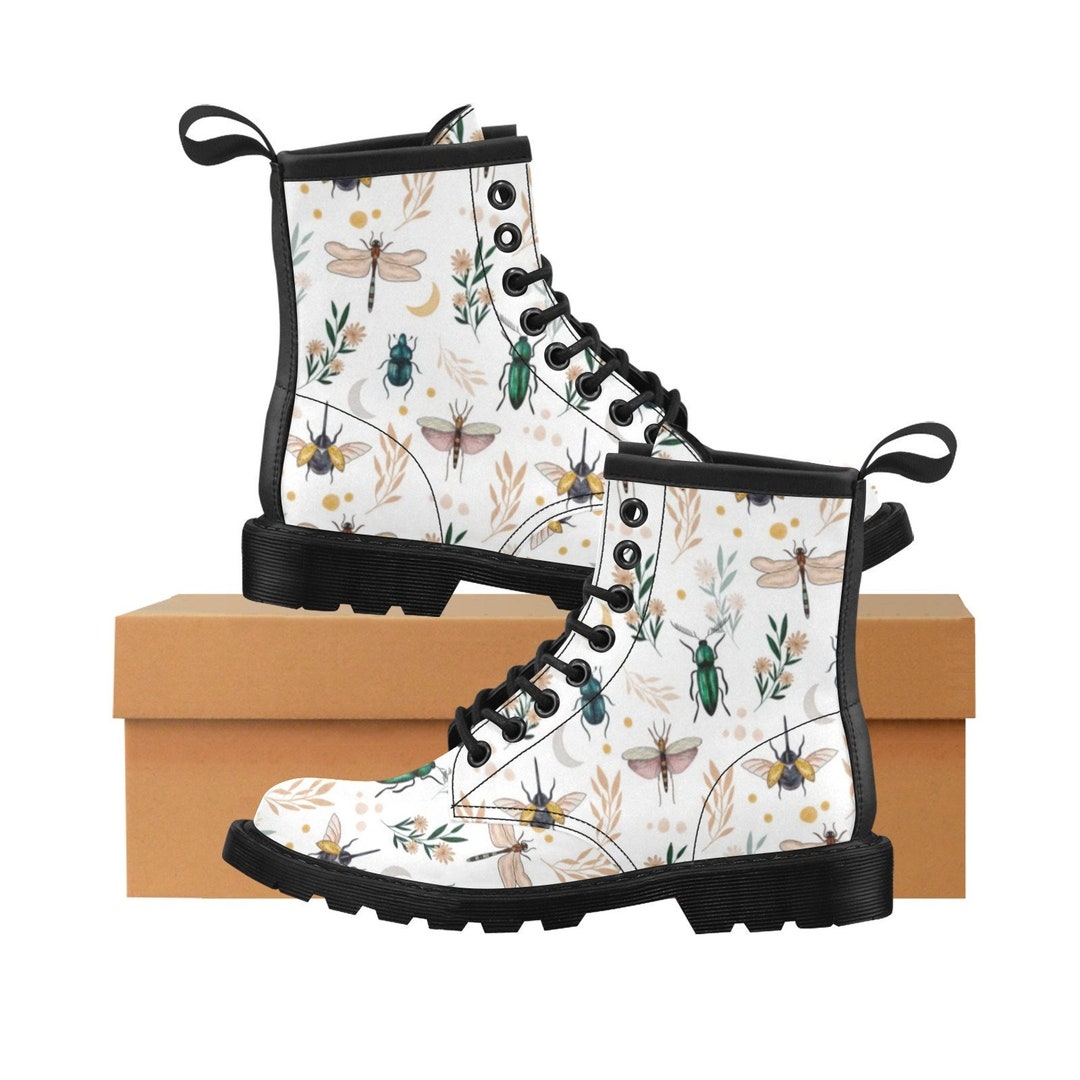 Insect Boots, Bug Boots, Entomology Gift, Beetle and Dragonfly Pattern ...