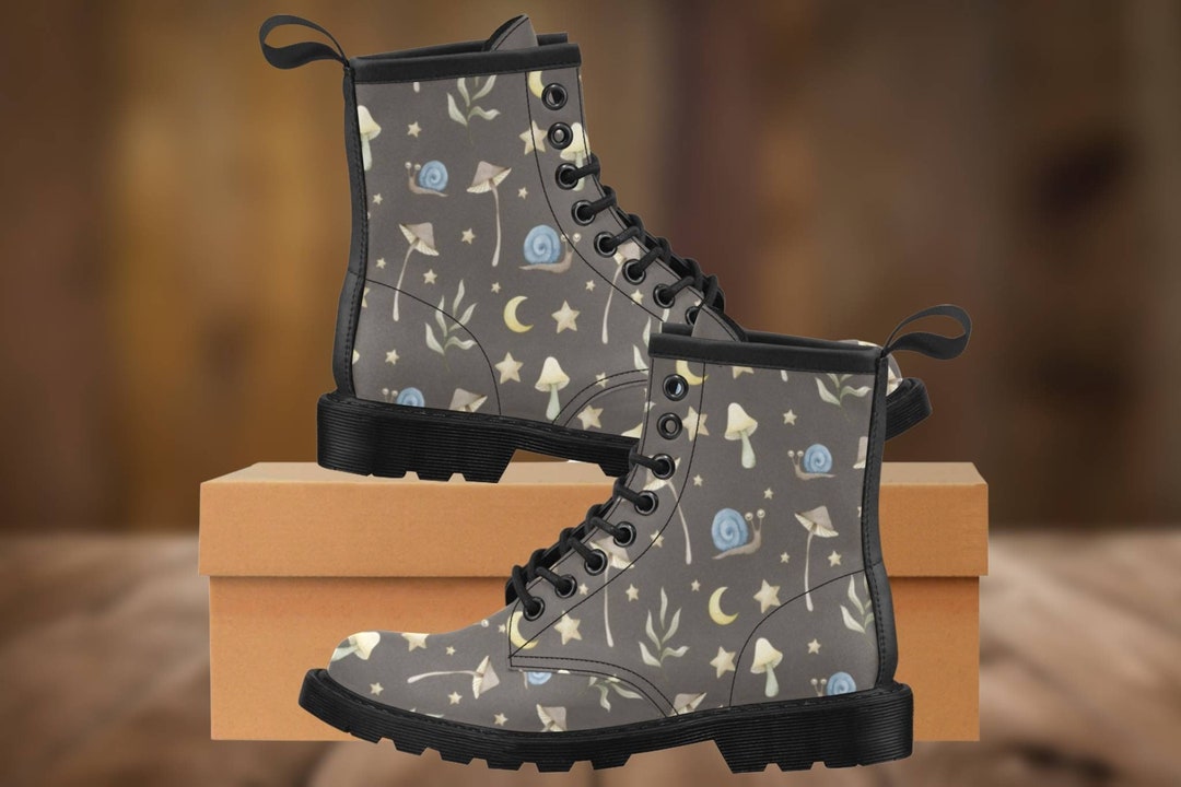 Cottagecore Boots, Mushroom Boots, Fall Cottagecore, Vegan Leather ...