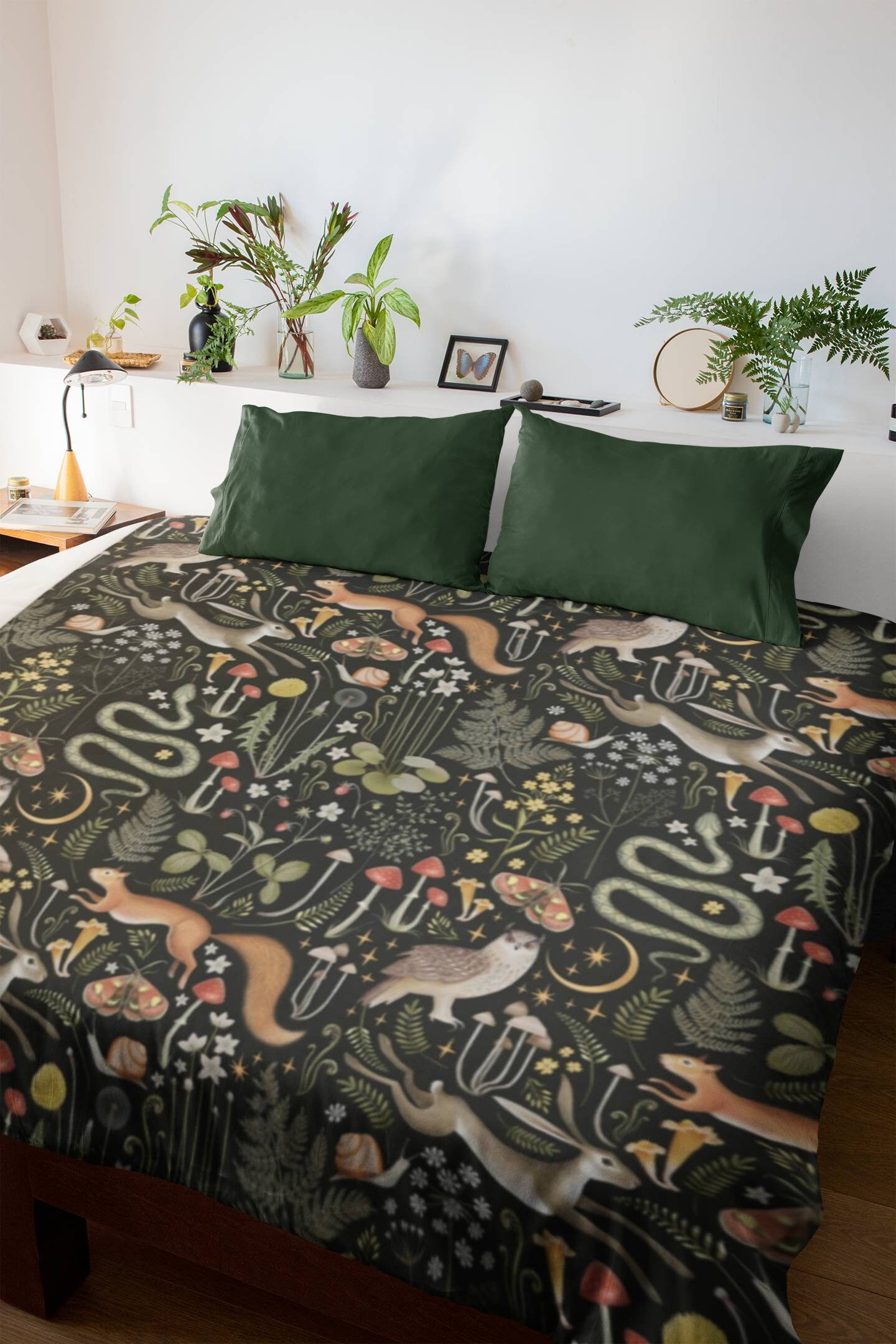 Dark Cottagecore Bedding, Moody Maximalist, Dark Academia Duvet Cover ...