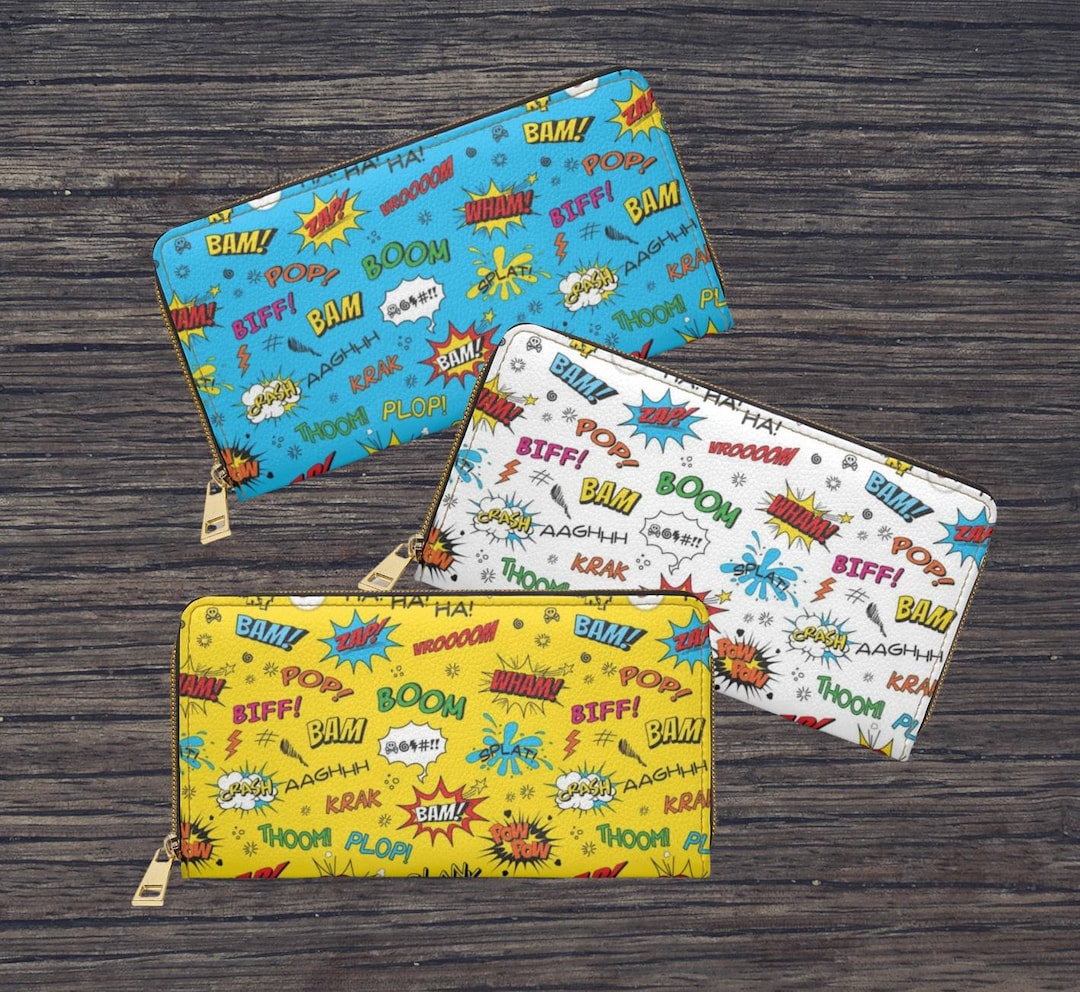 Comic Wallet, Comic Book Lover, Geek Pocketbook, Gift for Nerd, Retro ...