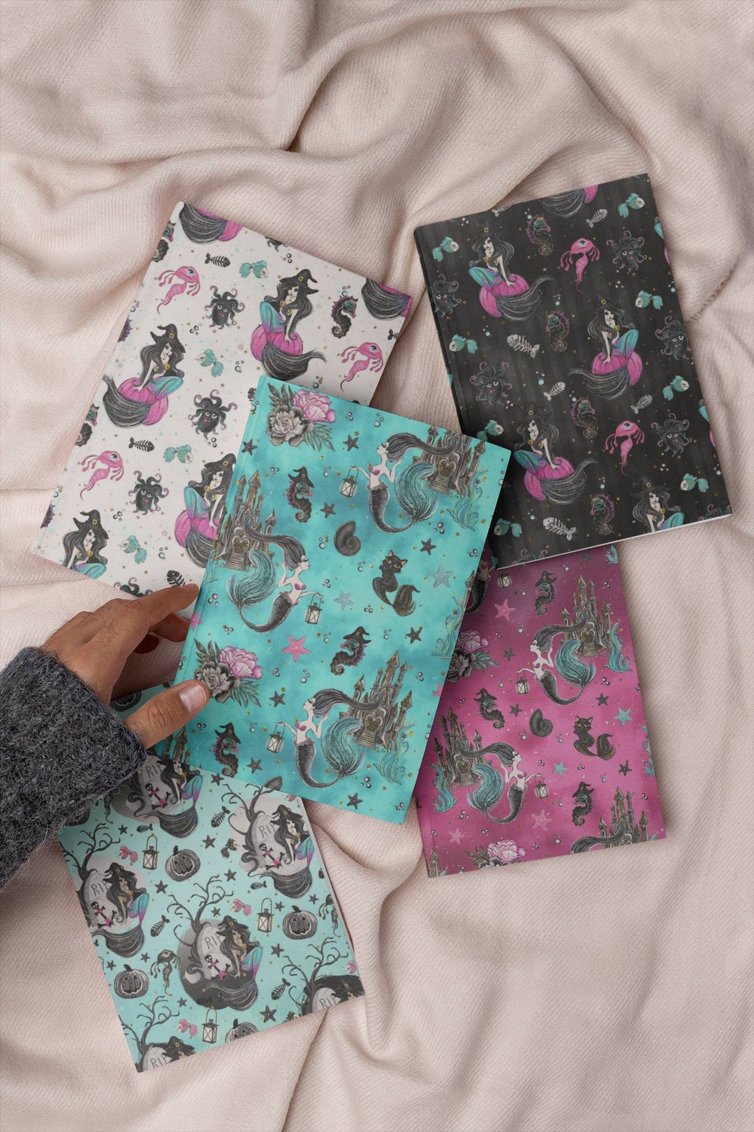 5 PACK- Mermaid Journal, Gothic Mermaid, Hardcover Diary, Hardback ...