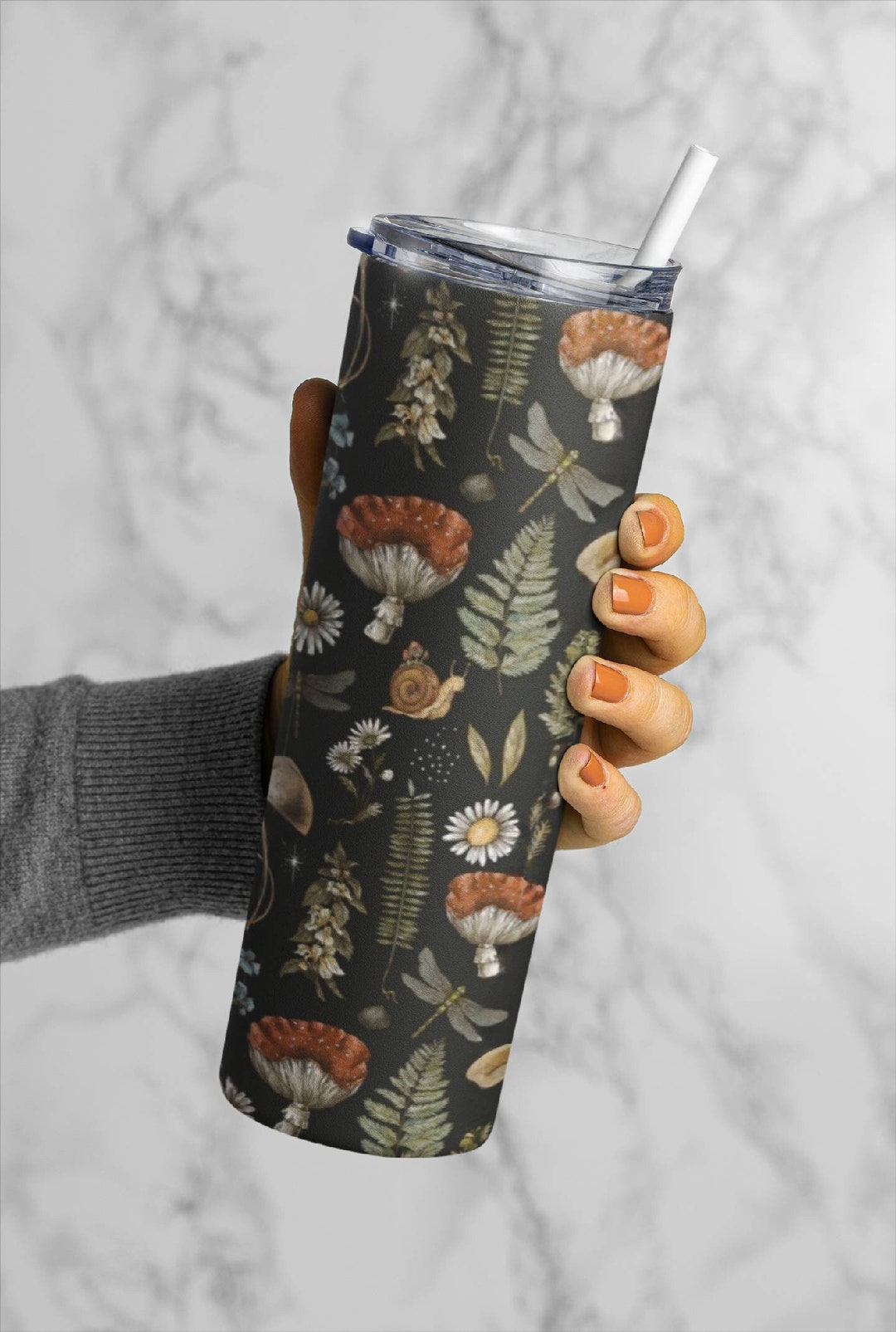 Cottagecore Water Bottle, Dark Academia, Snail Mug, Mushroom Travel Mug ...