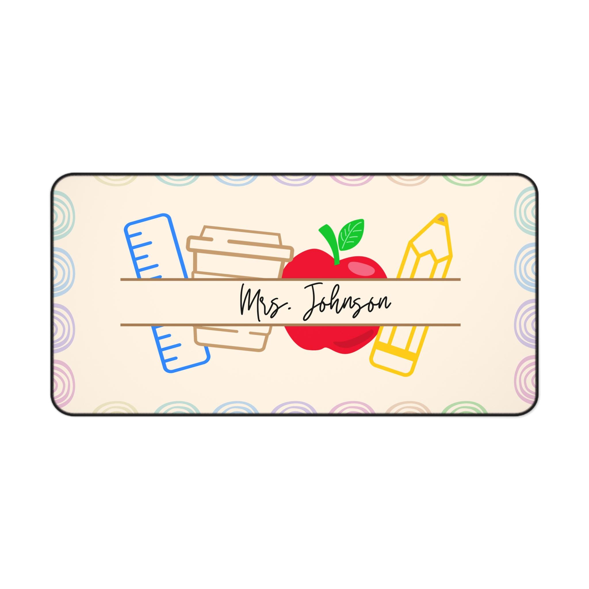 Custom Teacher Desk Mat, Personalized Name Desk Mat for Teacher ...