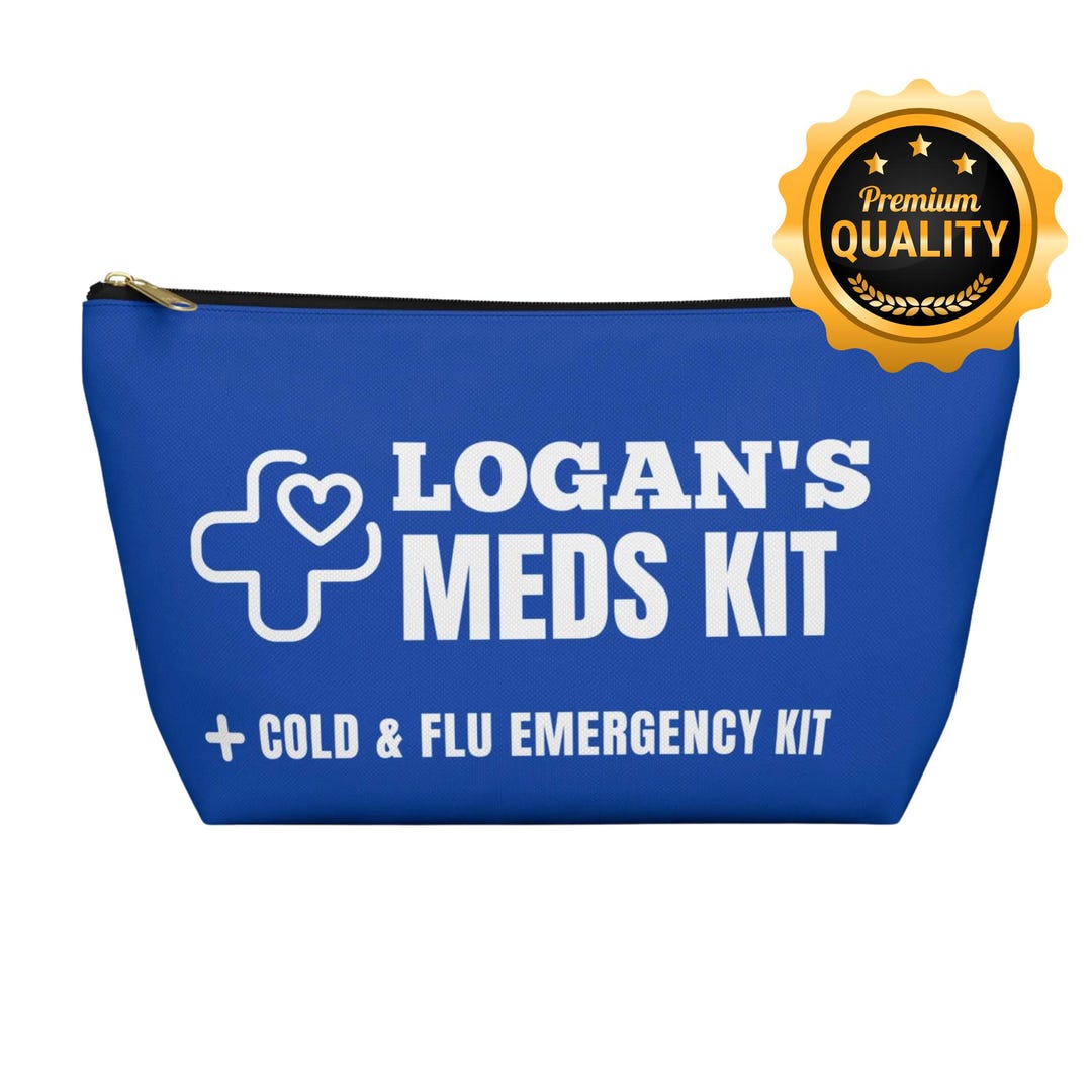 Personalized MEDS KIT Pouch | Cold & Flu Emergency Accessory Bag - Etsy