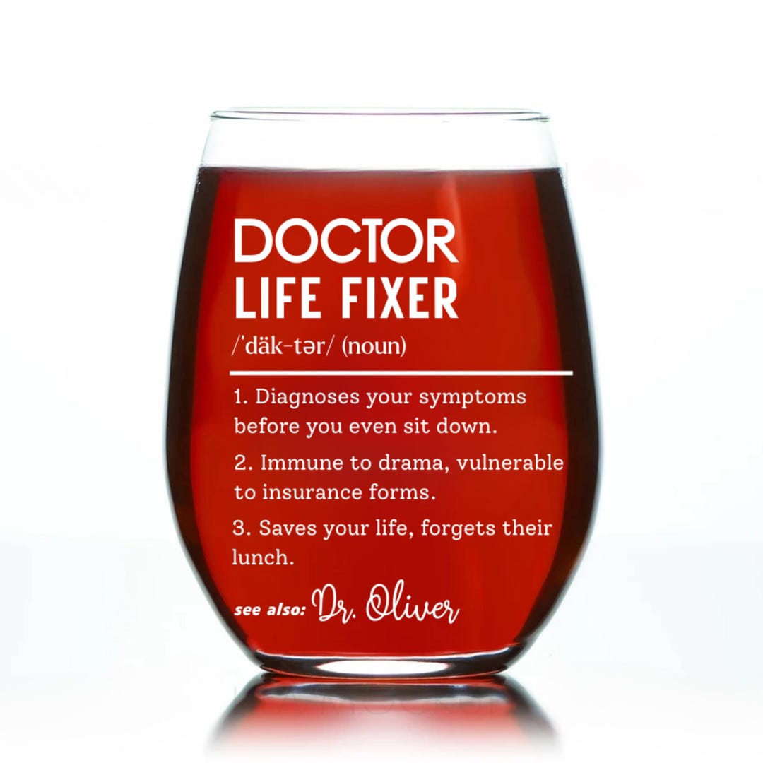 Doctor Wine Glass, Custom Wine Glass With Name, Personalized Doctor ...
