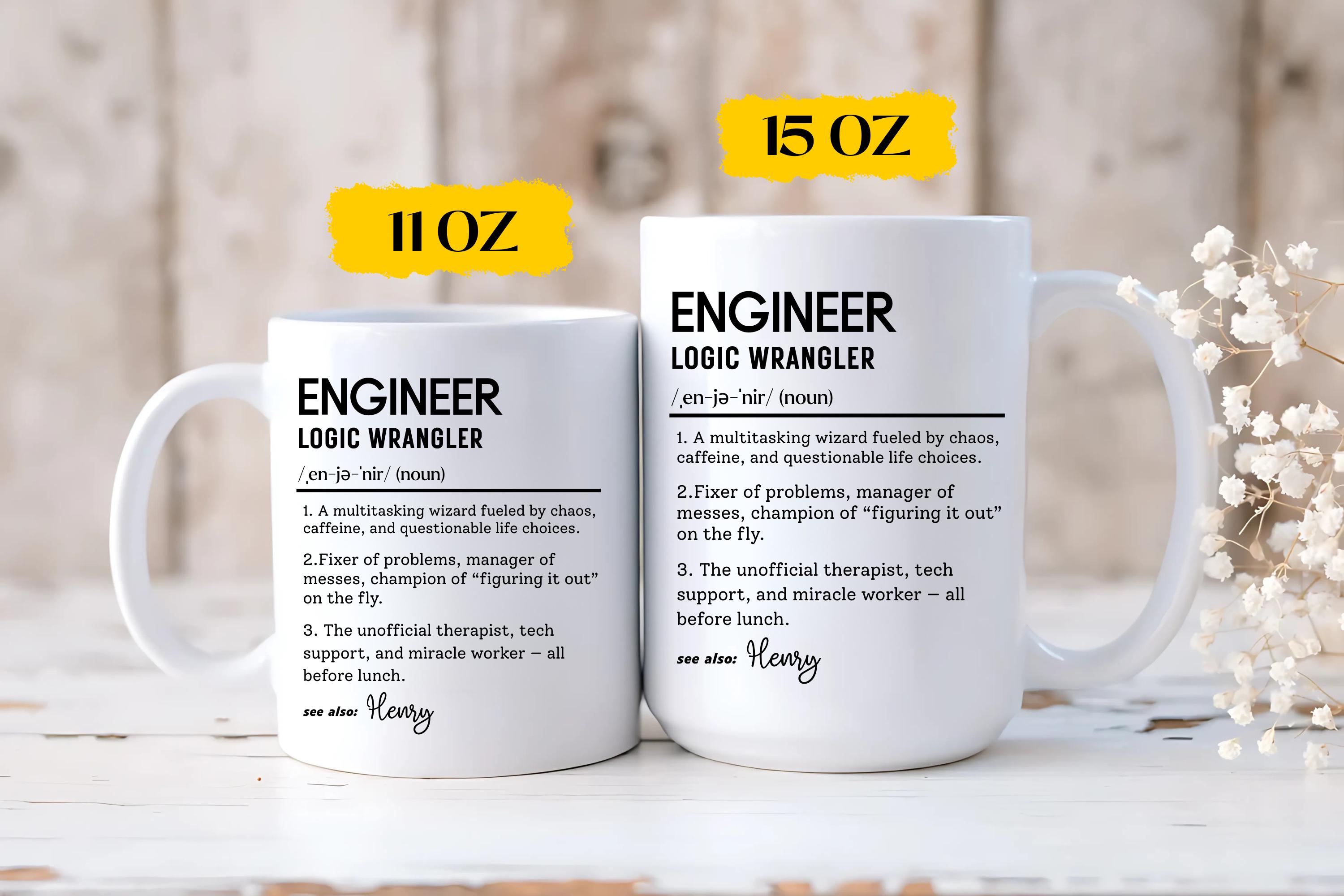 Custom Engineer Mug, Funny Engineering Definition Gift, STEM Coffee Cup ...