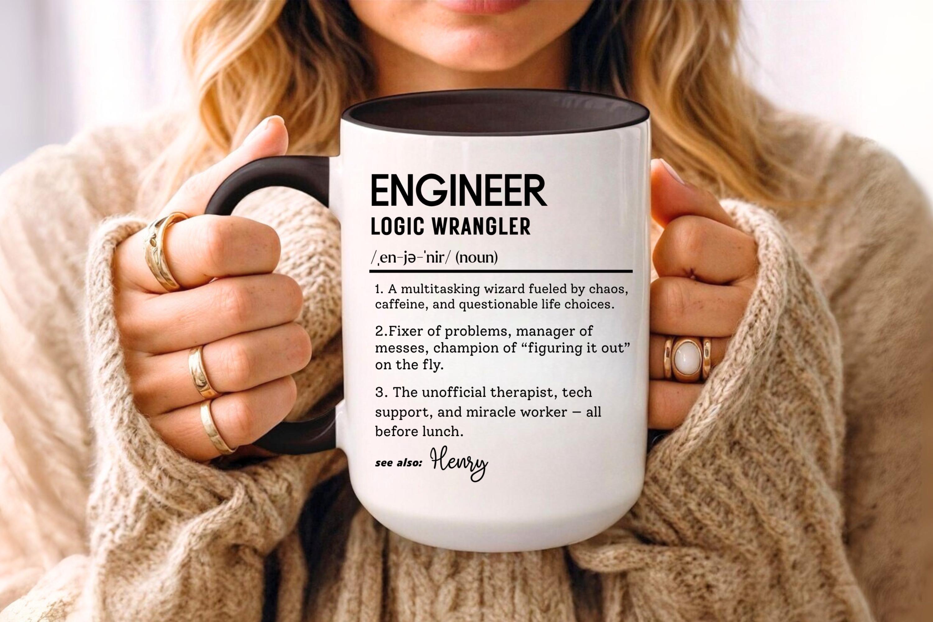 Custom Engineer Mug, Funny Engineering Definition Gift, STEM Coffee Cup ...