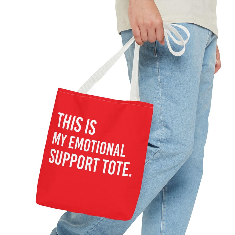 Emotional Support Polyester Tote Bag - Personalized Carryall - Etsy