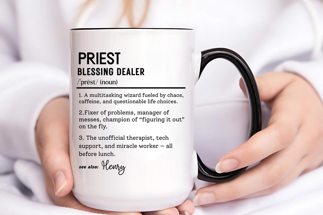 Custom Priest Dictionary Mug, Funny Blessing Dealer Mug, Universal ...