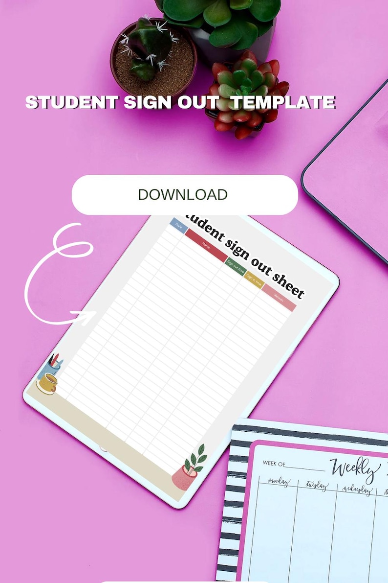 Student Sign Out Template, Classroom Attendance Tracker (printable PDF ...