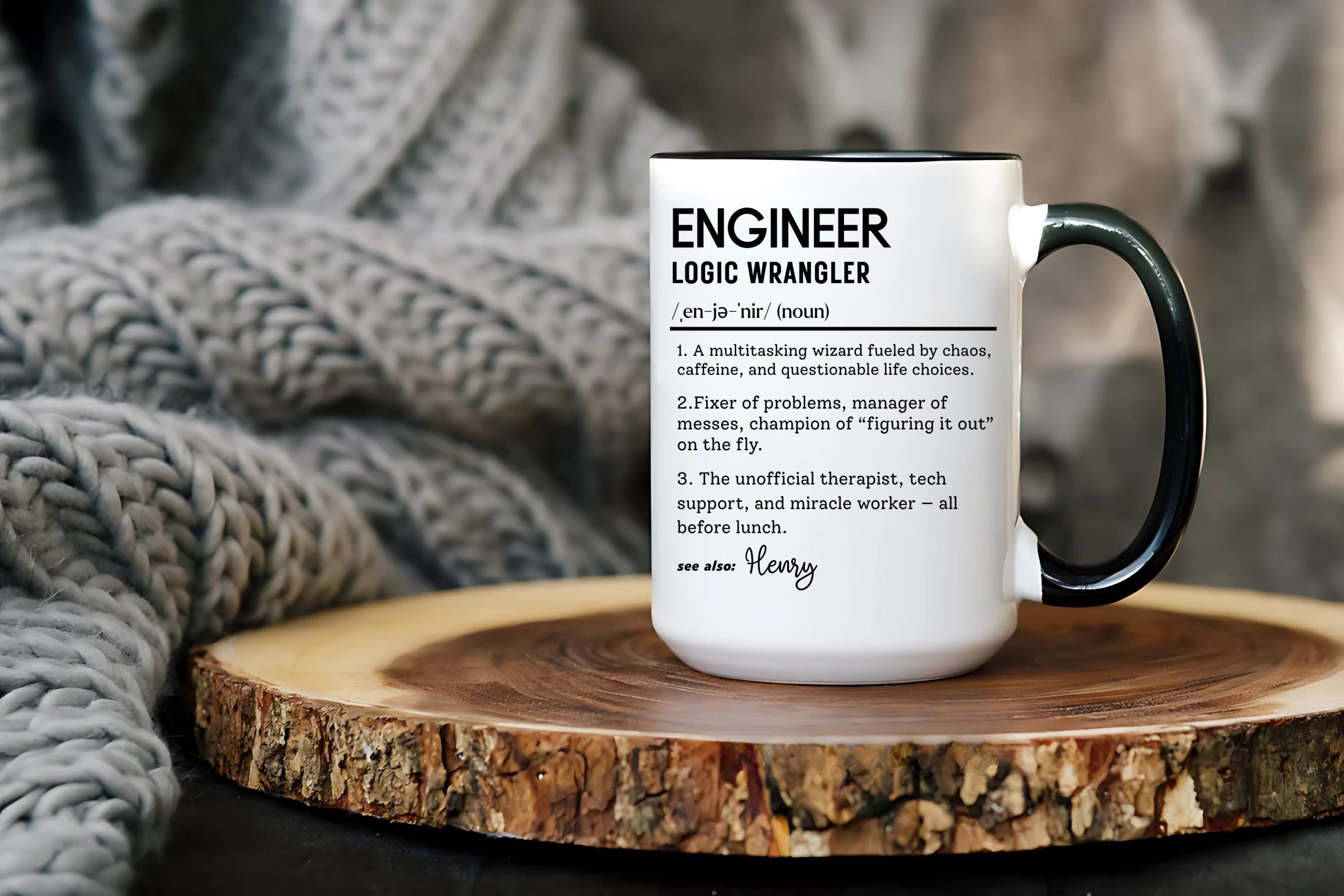 Custom Engineer Mug, Funny Engineering Definition Gift, STEM Coffee Cup ...