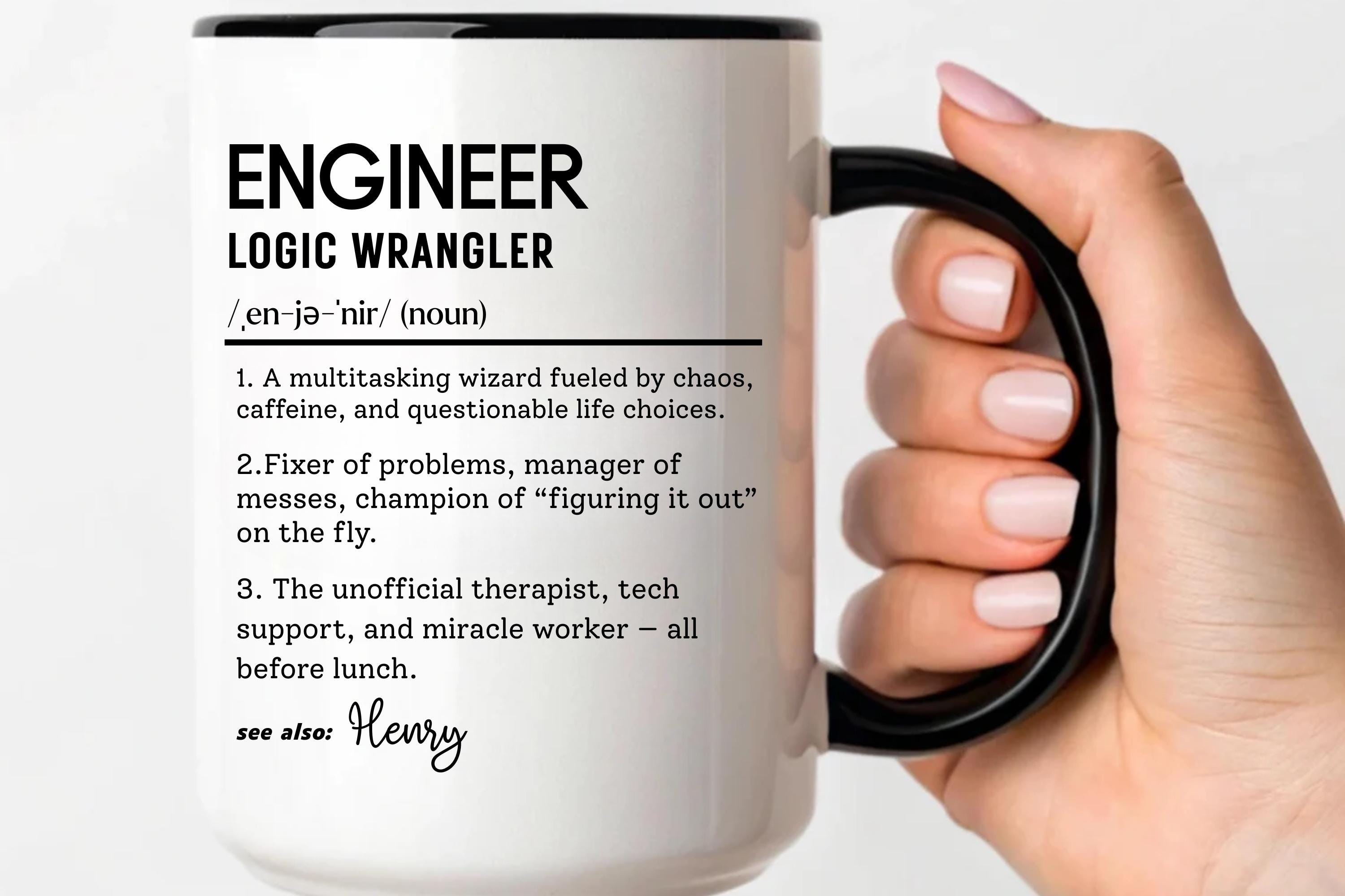 Custom Engineer Mug, Funny Engineering Definition Gift, STEM Coffee Cup ...