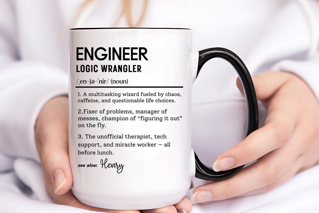 Custom Engineer Mug, Funny Engineering Definition Gift, STEM Coffee Cup ...