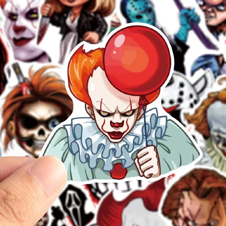 50 Pcs Horror Movie Graffiti Stickers Cartoon Luggage Water Cup Mobile ...