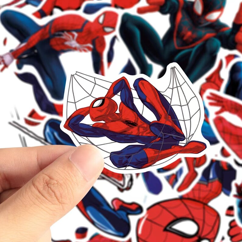 50 Pcs Super Hero Spider Man Stickers Graffiti Decal Skateboard Guitar
