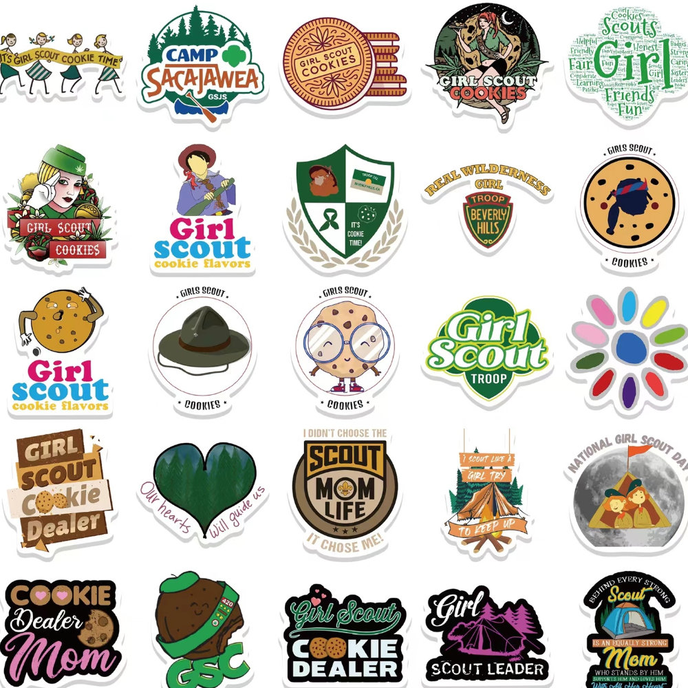 50 Pcs Stickers Girl Scouts Sticker Kids Toys Stationery Car Notebook ...